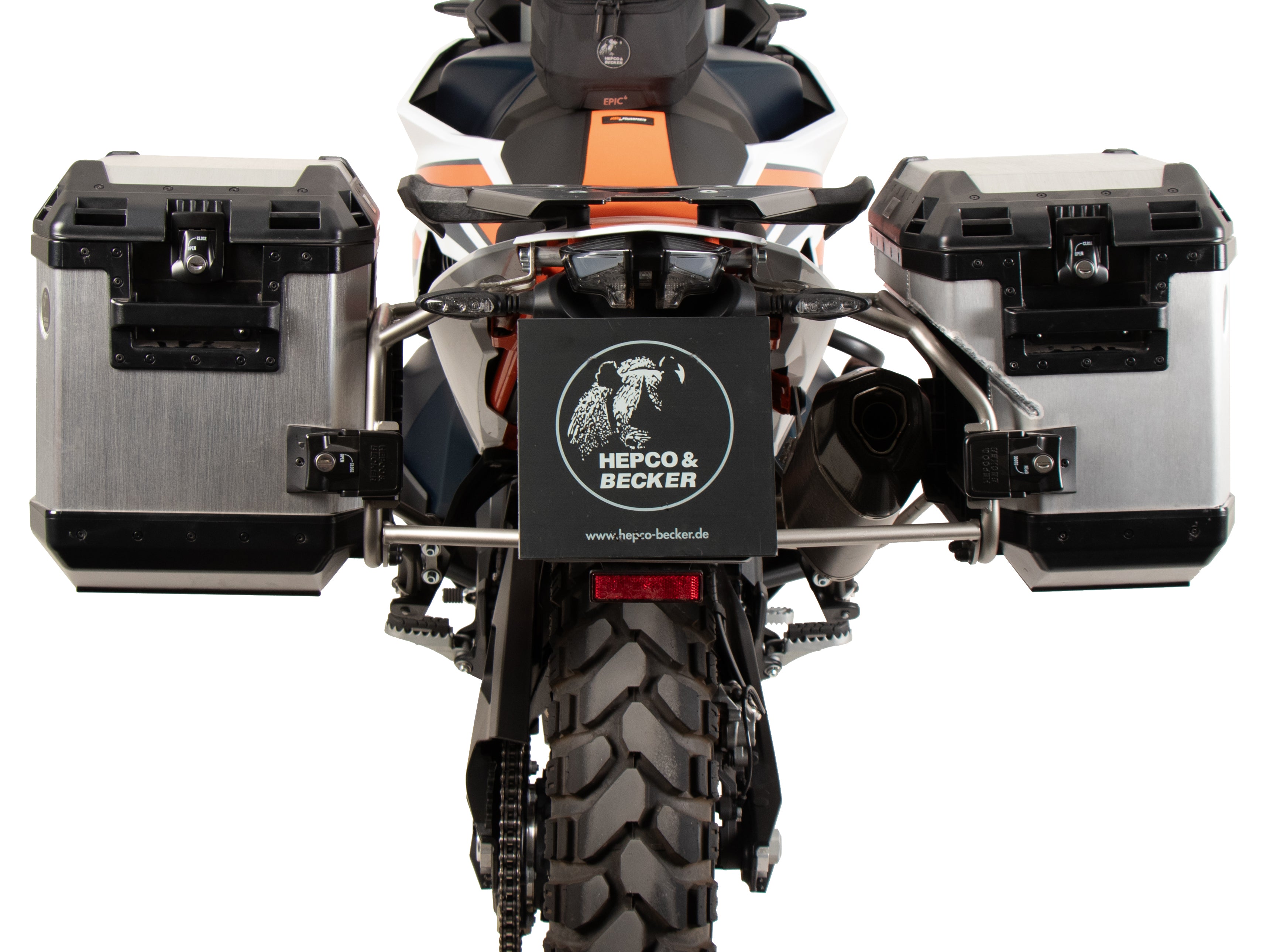 SideCarrier Cutout incl. XPLORER Silver Sideboxes for KTM 790 Adv / R ...